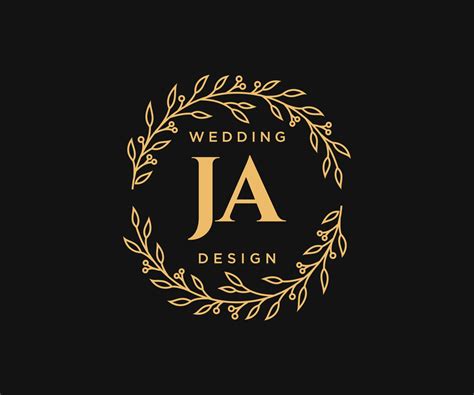 Ja Initials Letter Wedding Monogram Logos Collection Hand Drawn Modern
