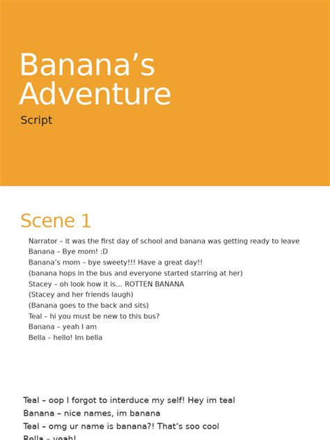 Banana S Adventure Script Pdf