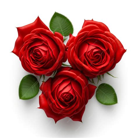 Flores Rosas Rojas Aisladas Sobre Fondo Blanco Foto Premium