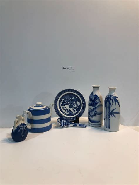 Assortment Of Decorative Blue Kitchen Ware Beck Auctions Inc
