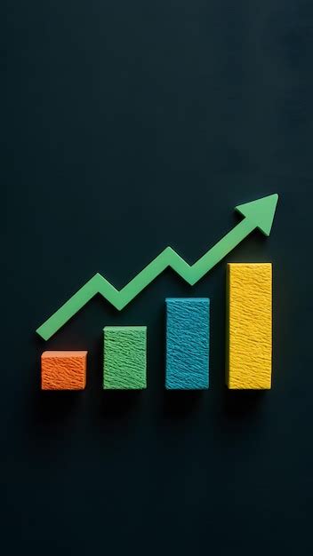 Premium Photo Colorful Bar Chart With Green Zigzag Line Showing Data