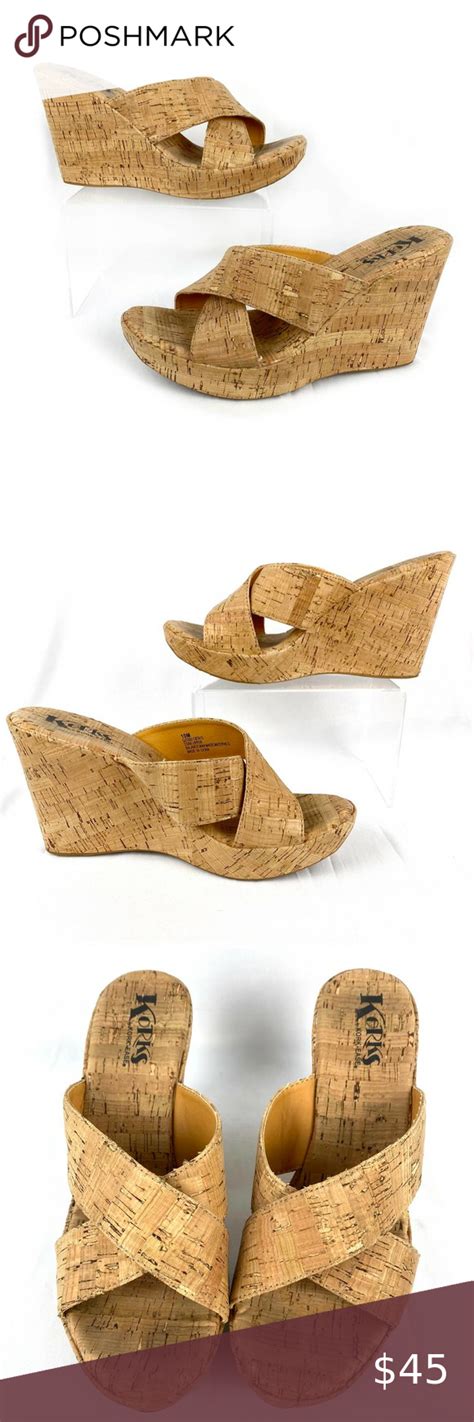 Korks Kariann Tan Cork Wedge Platform Sandals 10 Platform Sandals