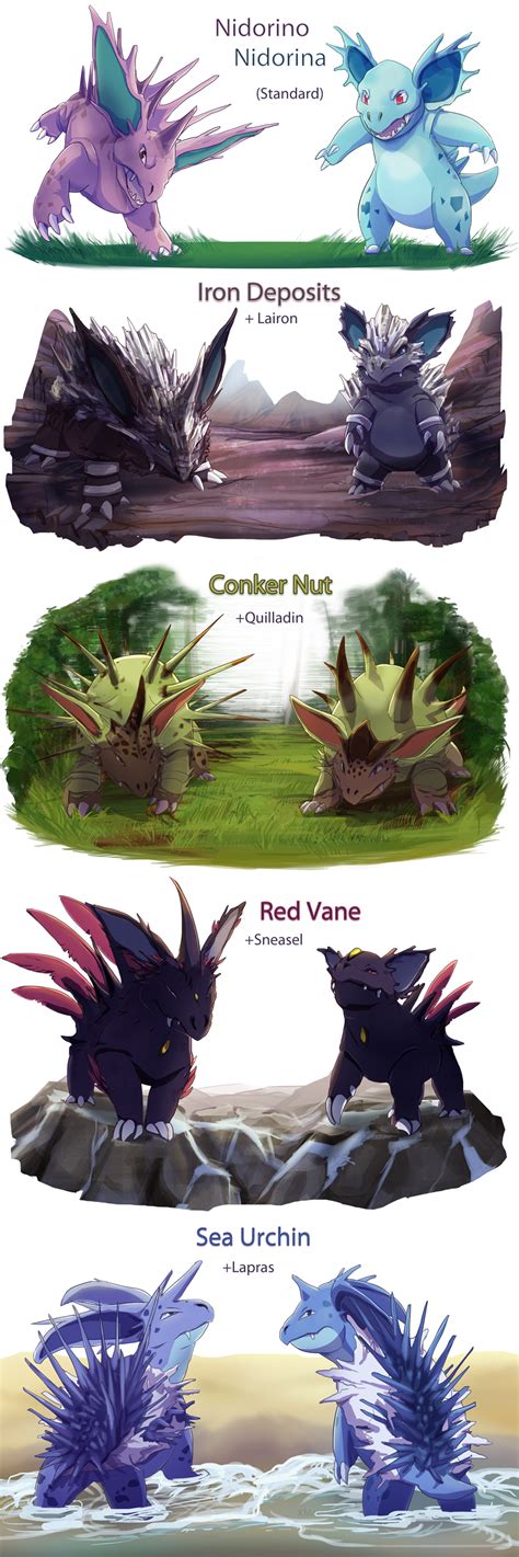 Nidorino And Nidorina Variantsfusions By Xmaveria Fanart Rpokemoonsun