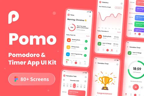 Pomo Pomodoro And Timer App Ui Kit App Templates ~ Creative Market