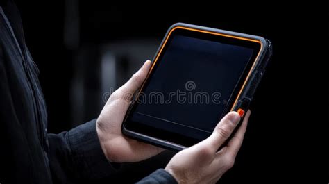 Person Holding A Tablet Displaying Data Analytics Dashboard Stock Illustration Illustration Of