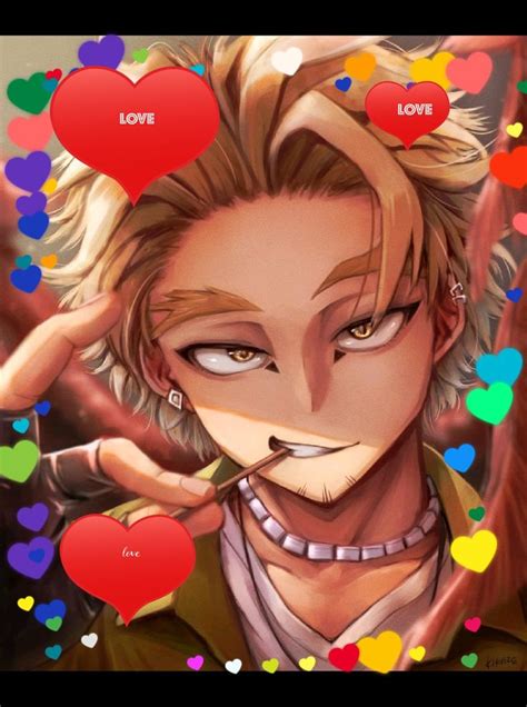 An Anime Character With Hearts Around Him
