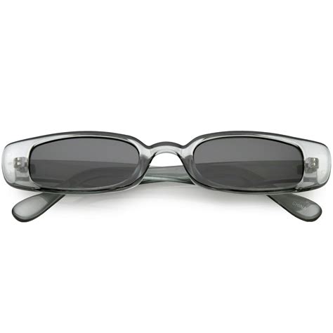 Retro 1990s Thin Rectangle Fashion Sunglasses Zerouv