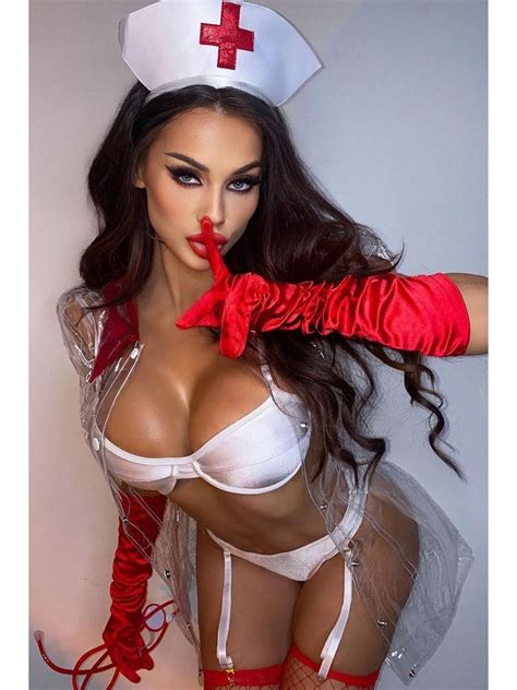 Sexy 5 Piece Nurse Dress Up Costume Redwhite Shop Fortune Costumes