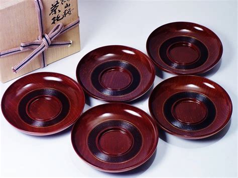 人間国宝 川北良造 紅山桜 茶托 五客 茶道具 東京世田谷の買取専門店くらしのくら