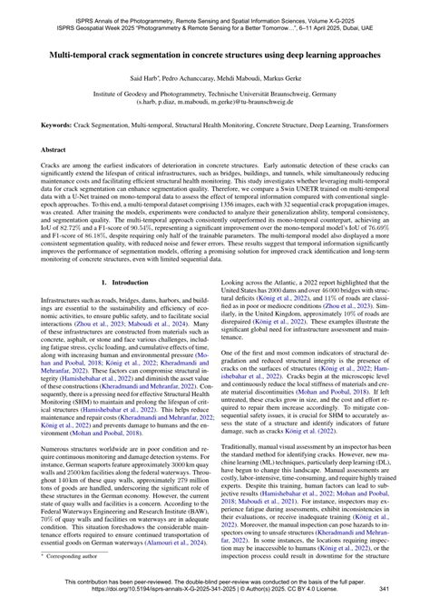 Pdf Multi Temporal Crack Segmentation In Concrete Structures Using Deep Learning Approaches