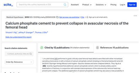 Calcium Phosphate Cement To Prevent Collapse In Avascular Necrosis Of