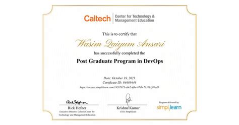 Wasim Ansari On Linkedin Post Graduate Program In Devops • Wasim