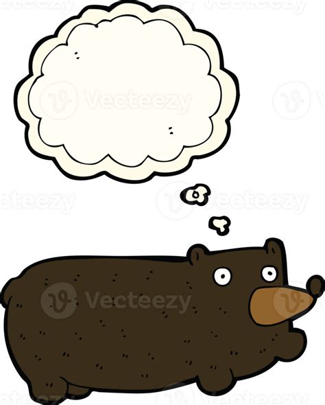 Funny Cartoon Bear With Thought Bubble 41156066 Png