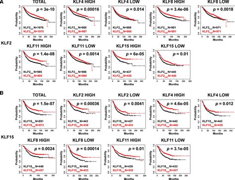 Cross Analysis Of The Rfs In Patients With Breast Cancer Based On Klfs