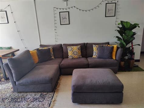Modular L Shape Sofa With Ottoman Furniture And Home Living Furniture Sofas On Carousell