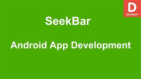 Android Seekbar Example Youtube