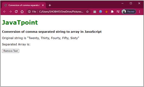 How To Convert Comma Separated String Into An Array In Javascript Online Tutorials Library