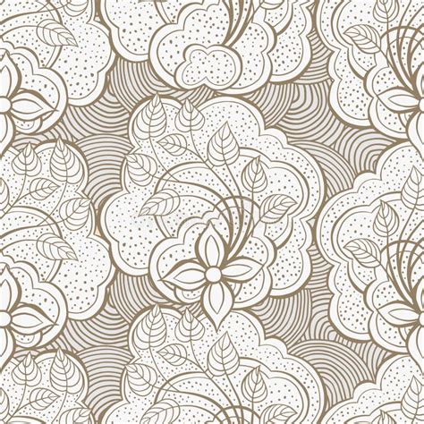 Seamless Abstract Beige Floral Pattern Stock Illustrations 37758