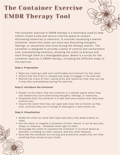EMDR Container Exercise Eye Movement Desensitization And Reprocessing