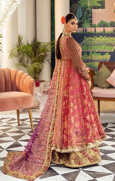 Pakistani Bridal Dress In Pishwas Frock Sharara Style Nameera By Farooq