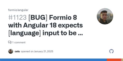 Bug Formio 8 With Angular 18 Expects Language Input To Be An Eventemitter Not A String It