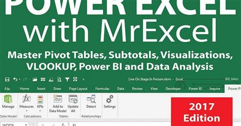Free Pdf Ebook Power Excel 2016 With Mrexcel Master Pivot Tables
