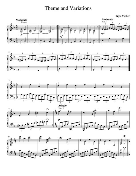 Theme And Variations Piano Tutorial
