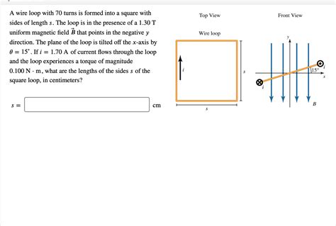 Solved A Wire Loop With Turns Is Formed Into A Square Chegg