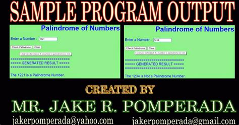 Free Programming Source Codes and Computer Programming Tutorials: Palindrome of Numbers in PHP