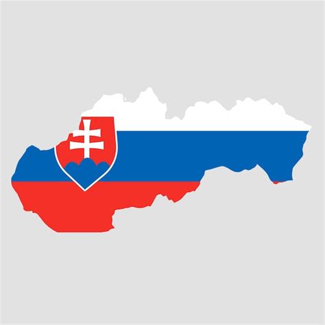 Mapa Y Bandera De Eslovaquia Vector Premium