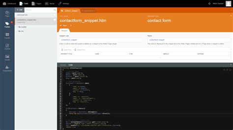 php custom contact form in partials and use in static pages plugin