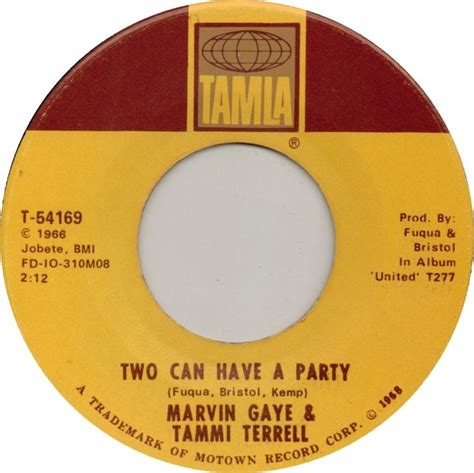 Two Can Have A Party Marvin Gaye And Tammi Terrell 1968 Vintage