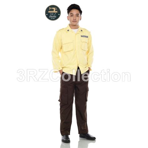 Setelan Pdl Satpam Pdl Krem Baju Seragam Security Cream Pdl Coklat Krem