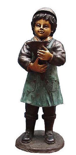 Bronze Girl Holding Book Statue