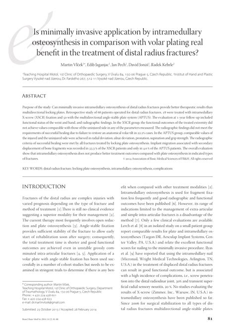 Pdf Is Minimally Invasive Application By Intramedullary