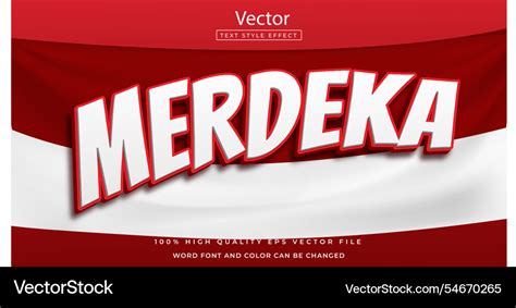 Editable Text 3d Merdeka For Indonesian Royalty Free Vector
