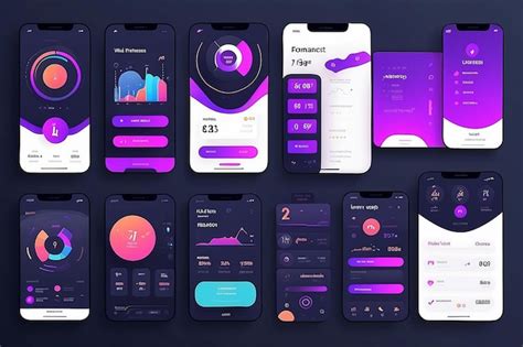 Premium Photo Different Ui Ux Gui Screens Fitness App And Flat Web