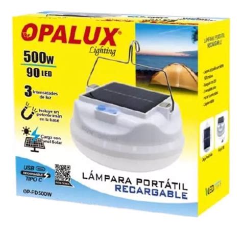 Lámpara Portátil Recargable Solar Led w Op fd w Opalux Cuotas sin interés