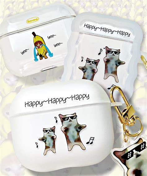 에어팟4 버즈3 출시💜 해피켓 바나나캣 에어팟 케이스 버즈 에어팟프로 에어팟프로2 에어팟3세대 에어팟프로2세대 버즈프로 버즈2 버즈프로2 친구 생일 선물 커플 커플템 Ap