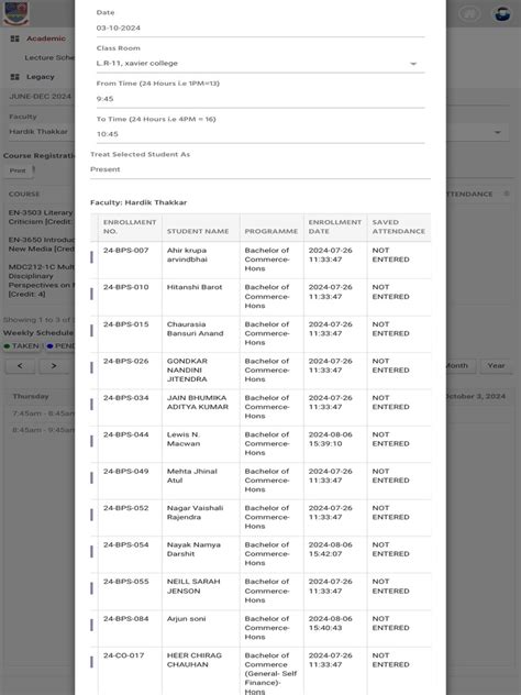 Lecture Schedule Faculty Pdf