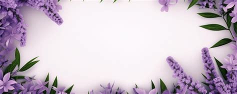 Lavender Frame Background Tropical Leaves And Plants Around The Lavender Rectangle In The Middle