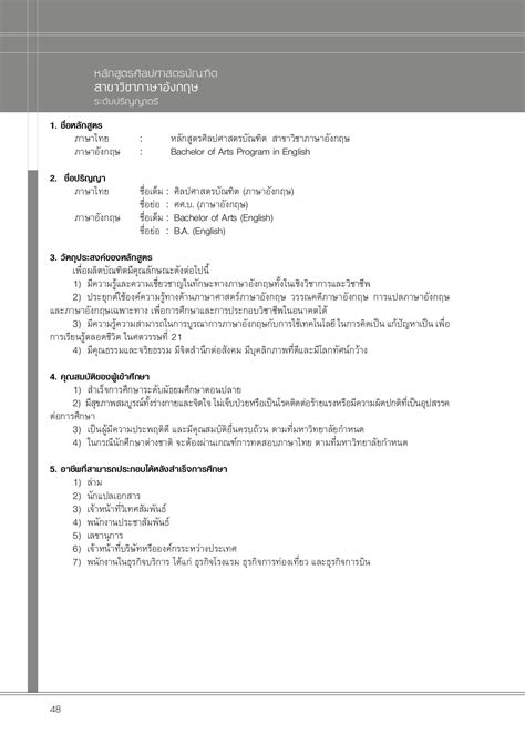 คู่มือหลักสูตร คณะมนุษยศาสตรและสังคมศาสตร์ ปี 2560 Regis หน้า