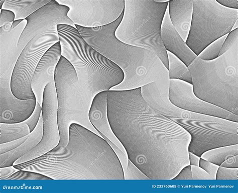 Guilloche Seamless Texture With Moire Effect Abstract Mesh Background With Waves Ornament Line