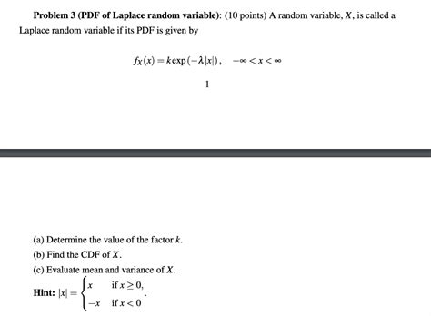 solved problem 3 pdf of laplace random variable 10