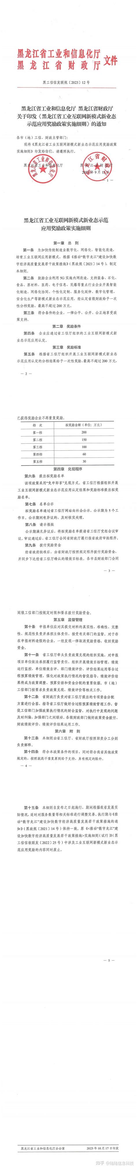 黑龙江省工业和信息化厅 黑龙江省财政厅 关于印发《黑龙江省工业互联网新模式新业态示范应用奖励政策实施细则》的通知 知乎