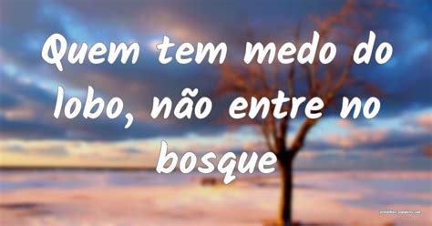 Quem tem medo do lobo não entre no bosque