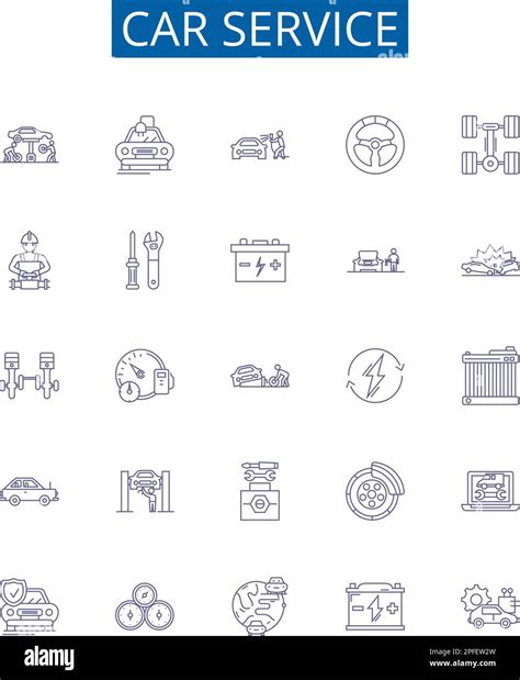 Car Service Line Icons Signs Set Design Collection Of Automotive Repair Maintenance Tune Up