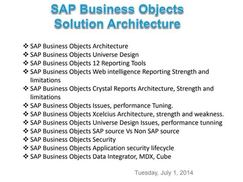 Sap Business Objects Solutioning Framework Architecture Pptx