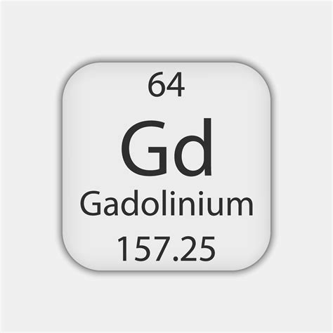 Gadolinium Symbol Chemical Element Of The Periodic Table Vector