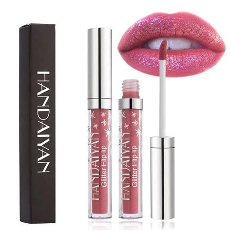 Handaiyan Brand Glitter Metallic Lipgloss Makeup Shimmer Liquid